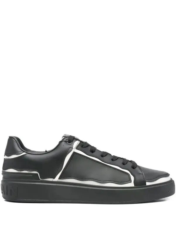 Balmain Monogram-embossed B-court Sneakers