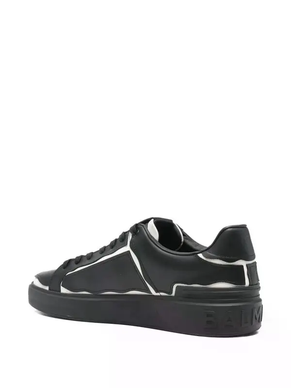 Balmain Monogram-embossed B-court Sneakers