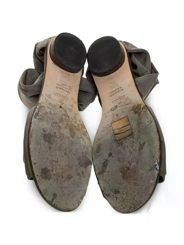 Fendi Wraparound Ankle Sandals - Grey