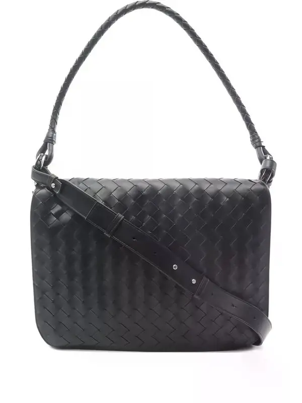Bottega Veneta Intrecciato Shoulder Bag - Black