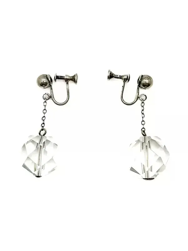 JENNIFER GIBSON JEWELLERY 1910s Crystal-embellished Earrings - Silver