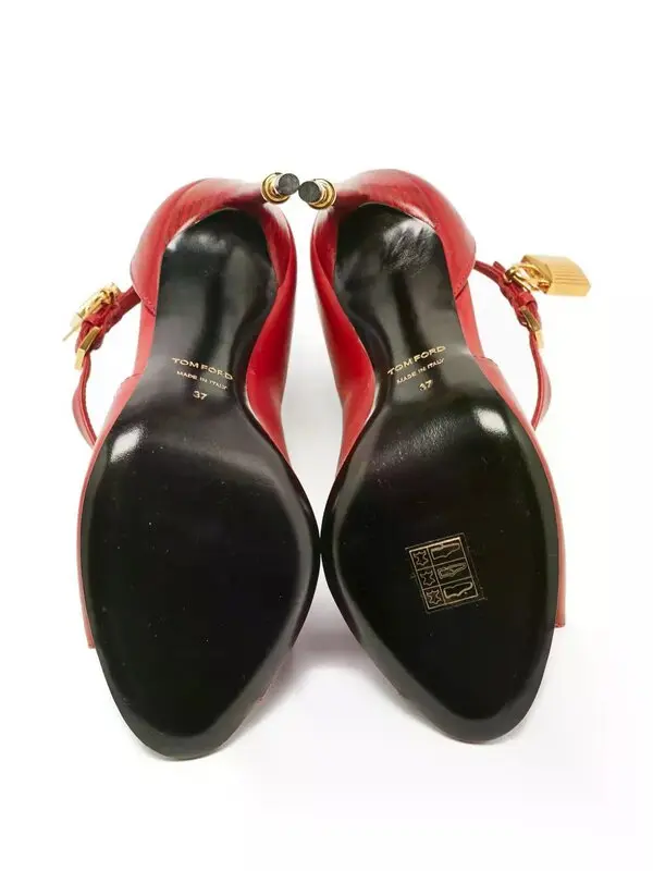 TOM FORD Leather Padlock Detail Stiletto Boots