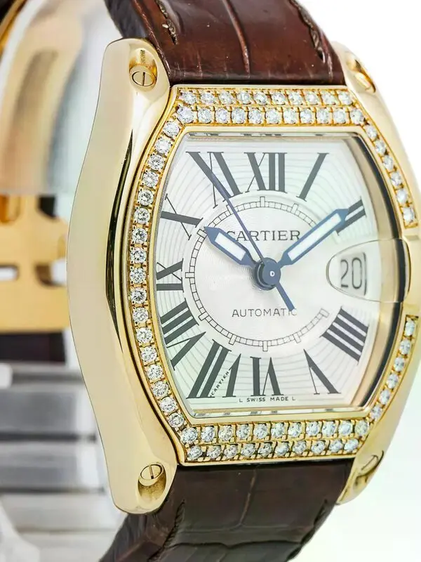 Cartier Roadster 18kt Yellow Gold Diamond Chronograph Watch