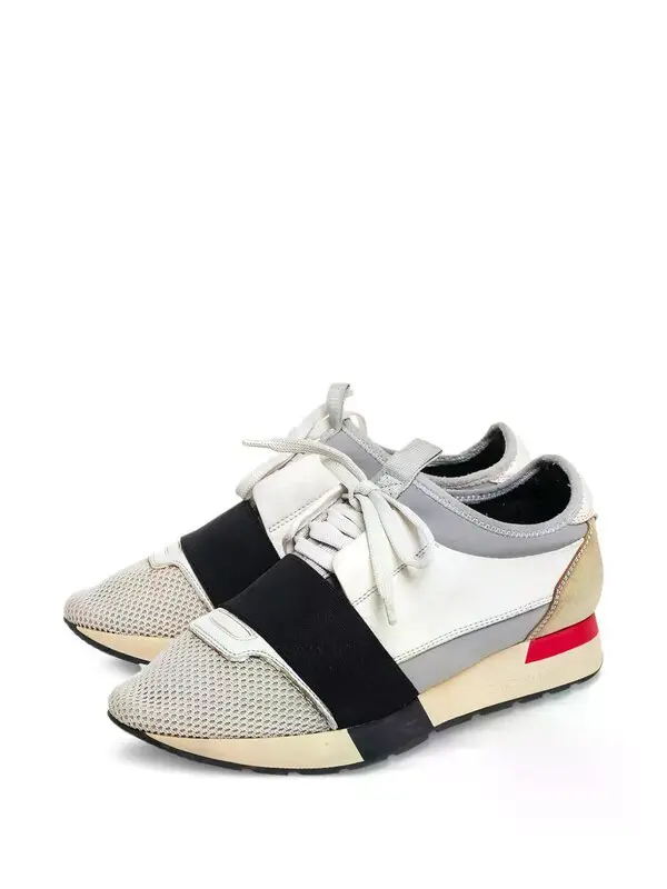Balenciaga Race Runner Mesh-panelled Low-top Sneakers - White