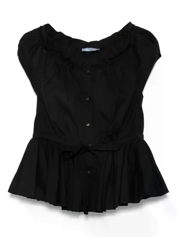 Prada 2000s Cotton Blend Sleeveless Blouse