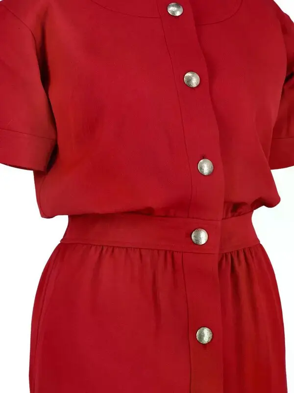 Saint Laurent Short-sleeve Button-front Midi Dress