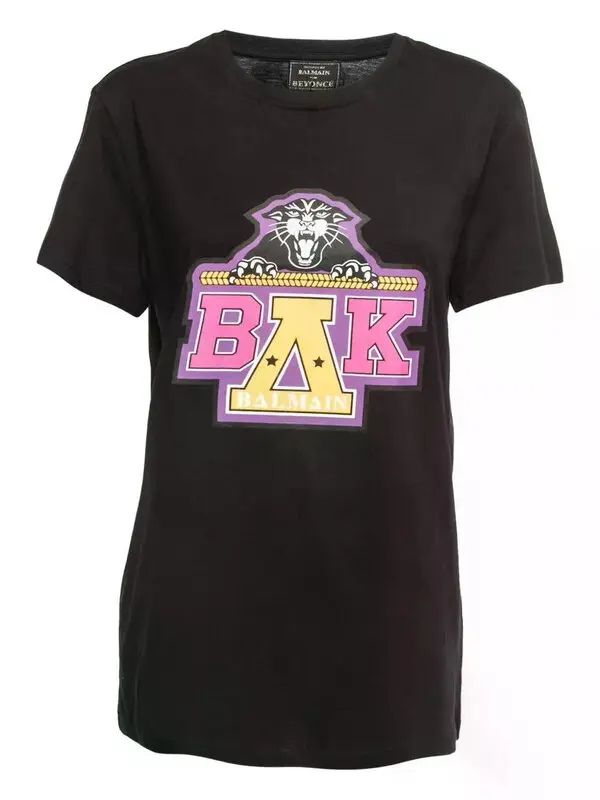 Balmain Graphic-print Cotton T-shirt - Black