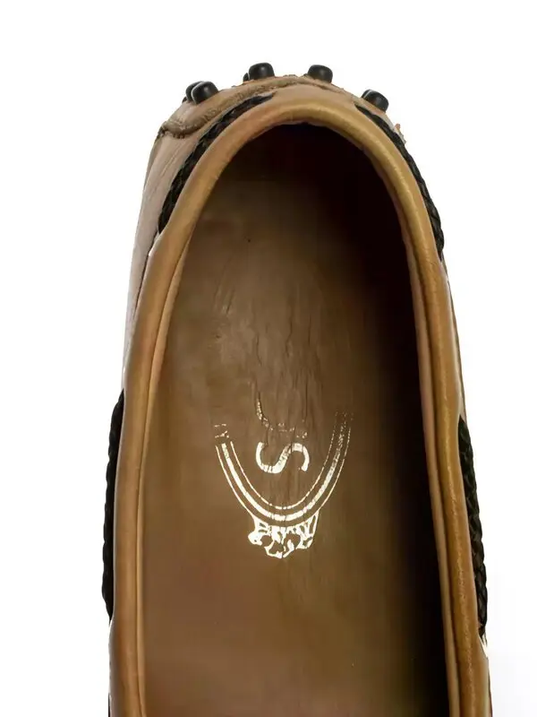 TOD'S Braided Leather Boat Shoes