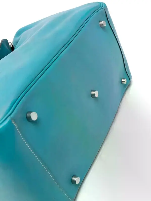 Hermès 2007 Lindy Leather Tote Bag - Blue