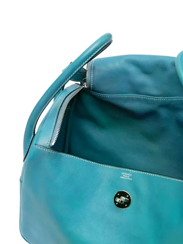 Hermès 2007 Lindy Leather Tote Bag - Blue