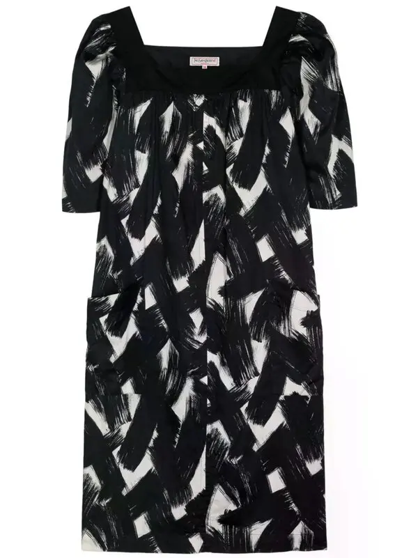 Saint Laurent 1980s Cotton Dress - Black