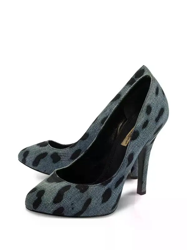 Dolce & Gabbana Leopard Print Denim Pumps