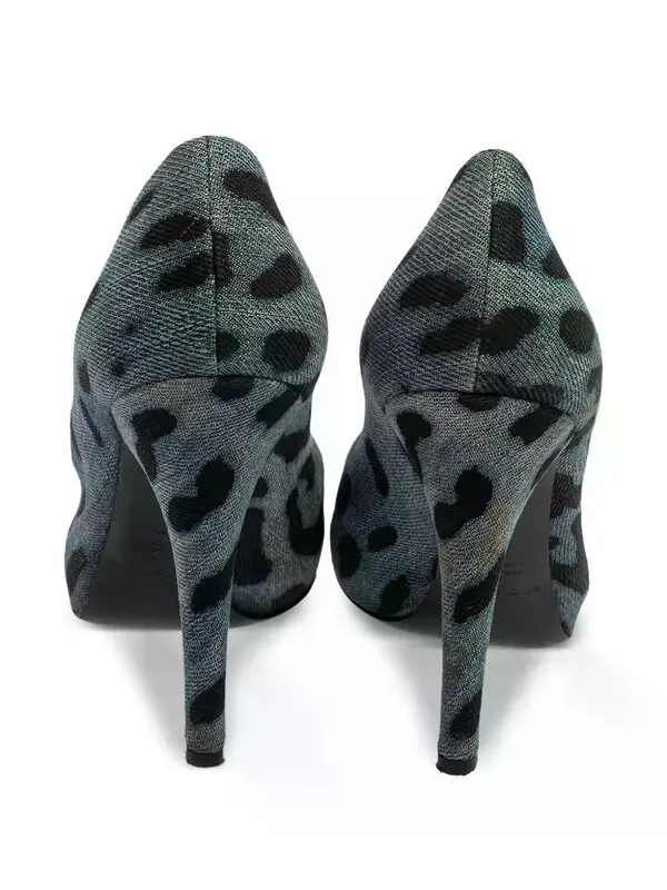 Dolce & Gabbana Leopard Print Denim Pumps