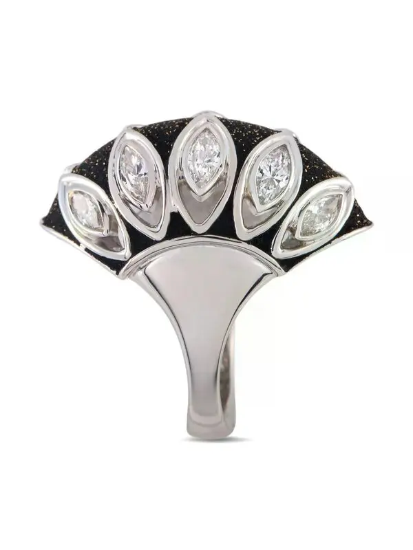 LB EXCLUSIVE Platinum Diamond Signet Ring - Silver