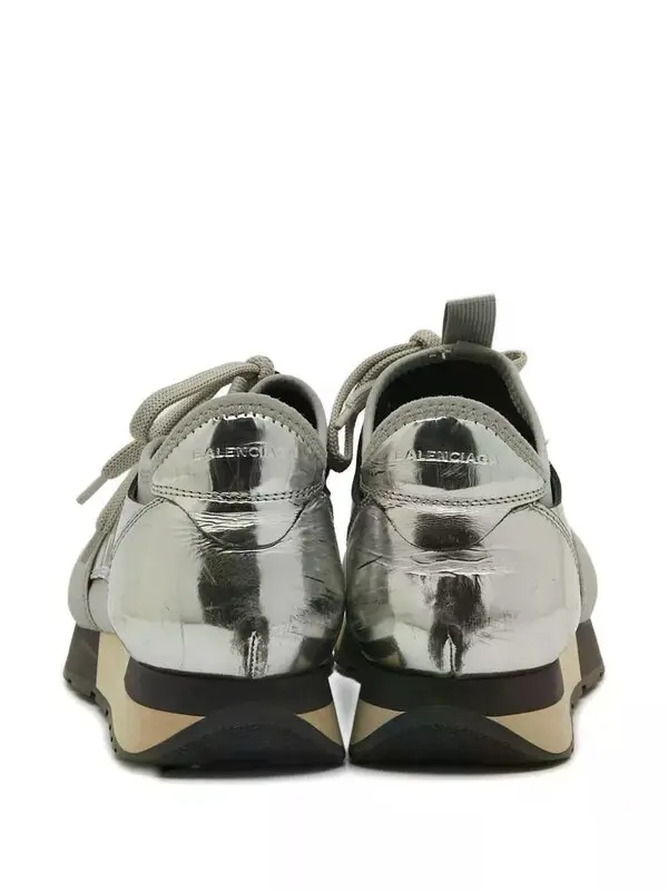 Balenciaga Metallic Leather Sneakers - Silver