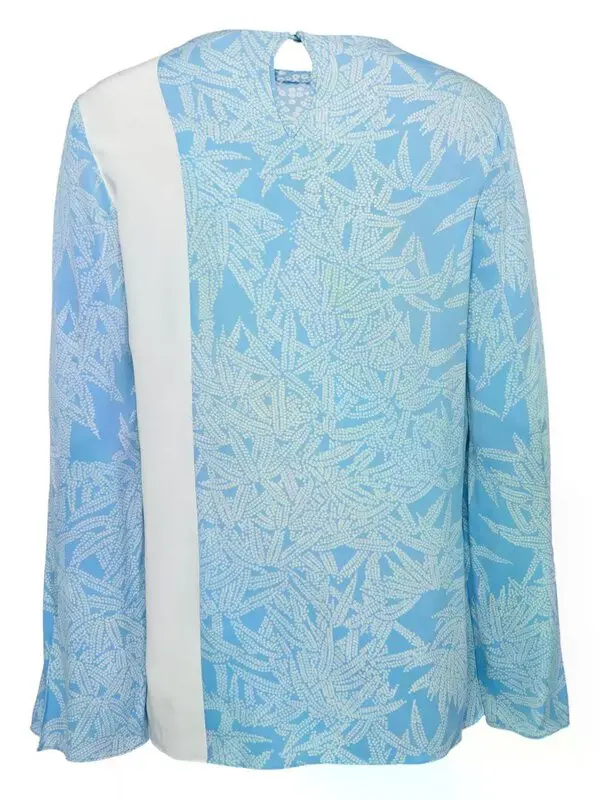 Diane Von Furstenberg Leaf-print Panel Blouse