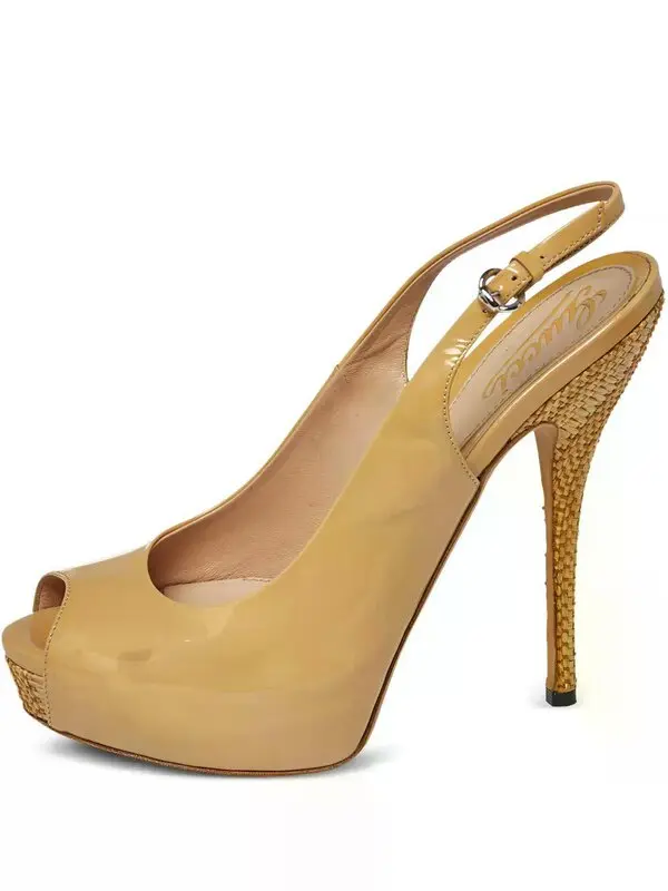 Gucci 130mm Patent-leather Platform Sandals - Yellow