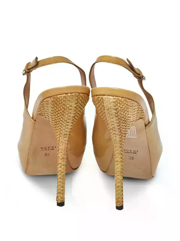 Gucci 130mm Patent-leather Platform Sandals - Yellow