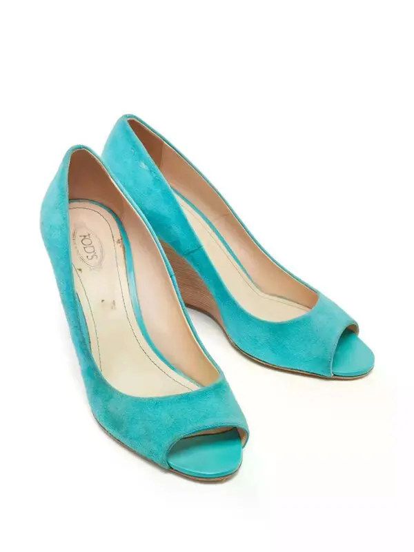 TOD'S 110mm Peep-toe Wedge Pumps - Blue