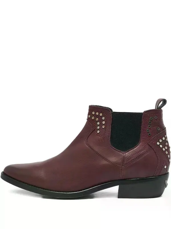 Zadig&Voltaire Studded Leather Boots - Red