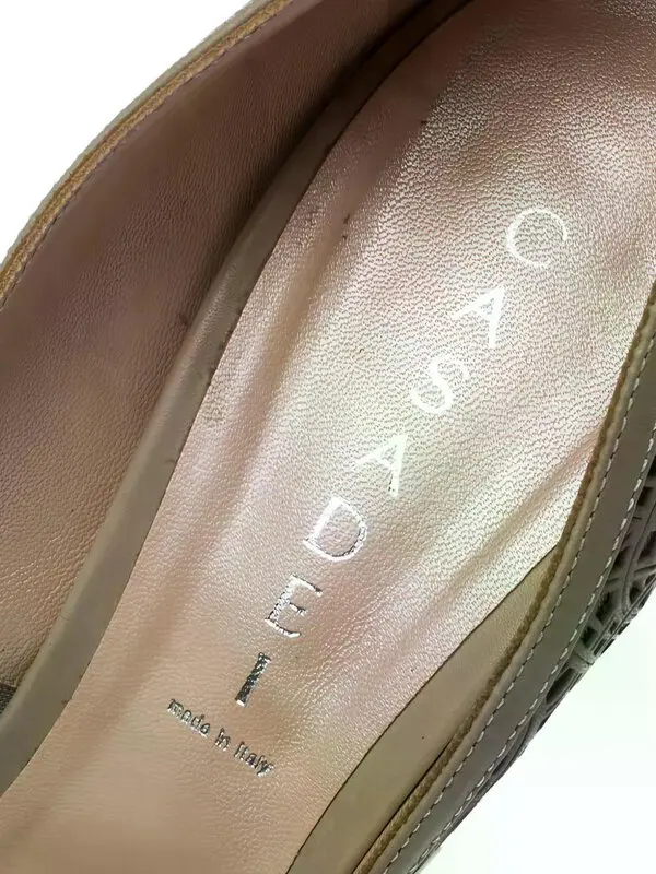 Casadei Perforated Peep-toe Platform Pumps