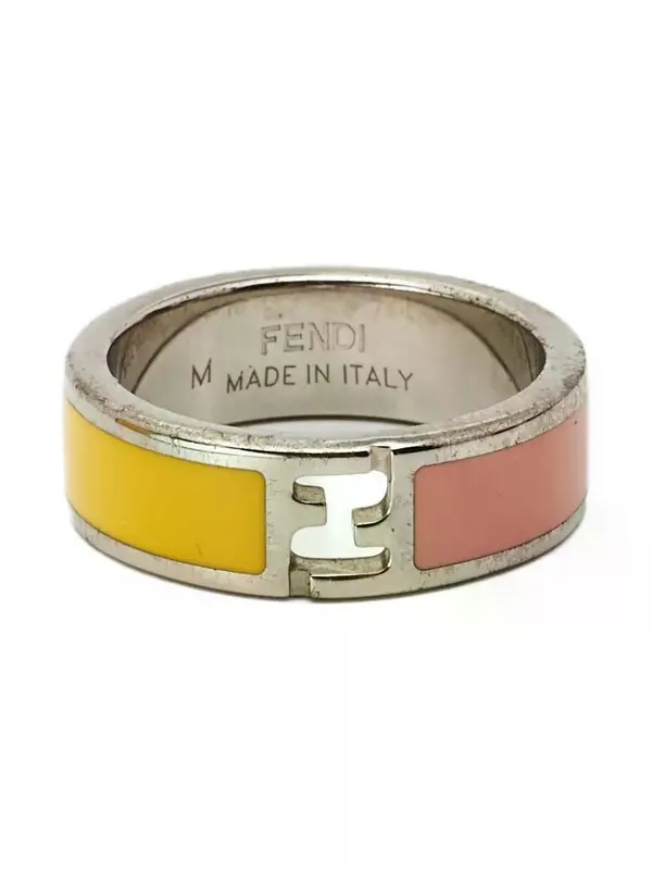 Fendi Ring With Logo Detail - Silver