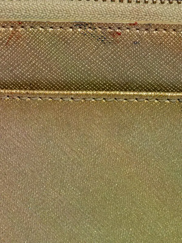 Dkny Pre-owned Metallic Leather Zip Wallet - Neutrals