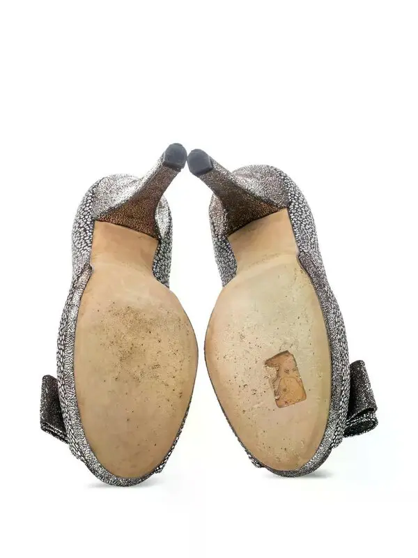 Fendi Embellished Bow Peep-toe Pumps