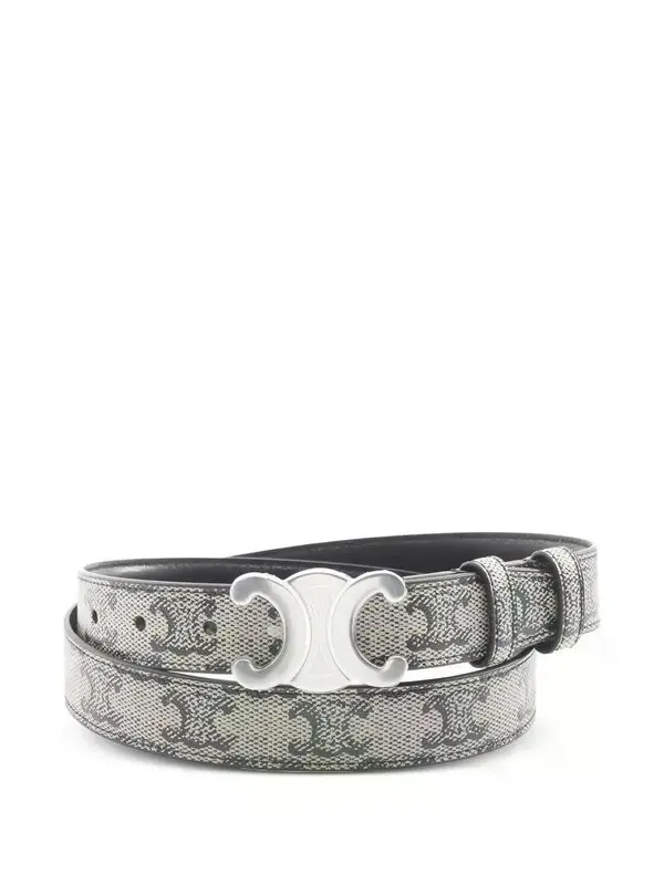 Celine 2000s Triomphe Buckle Belt - Neutrals