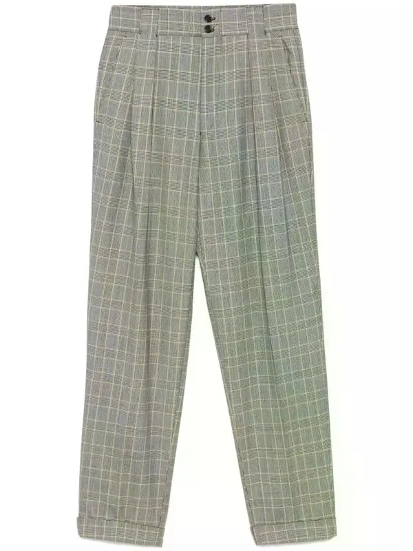 Versace 1980s Prince Of Wales Check Virgin Wool Trousers