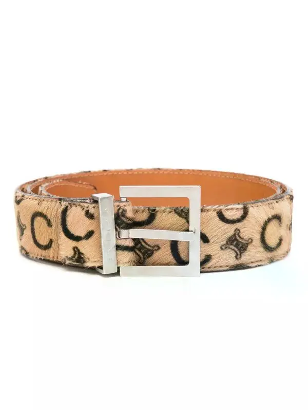 Celine 1990 Triomphe Leather Belt - Neutrals