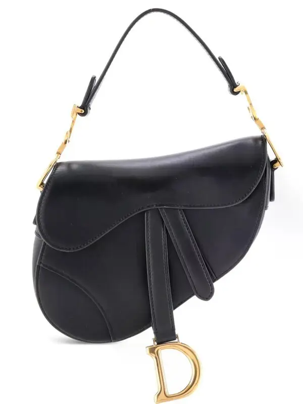 Dior Saddle Handbag Leather Mini Shoulder Bag - Black