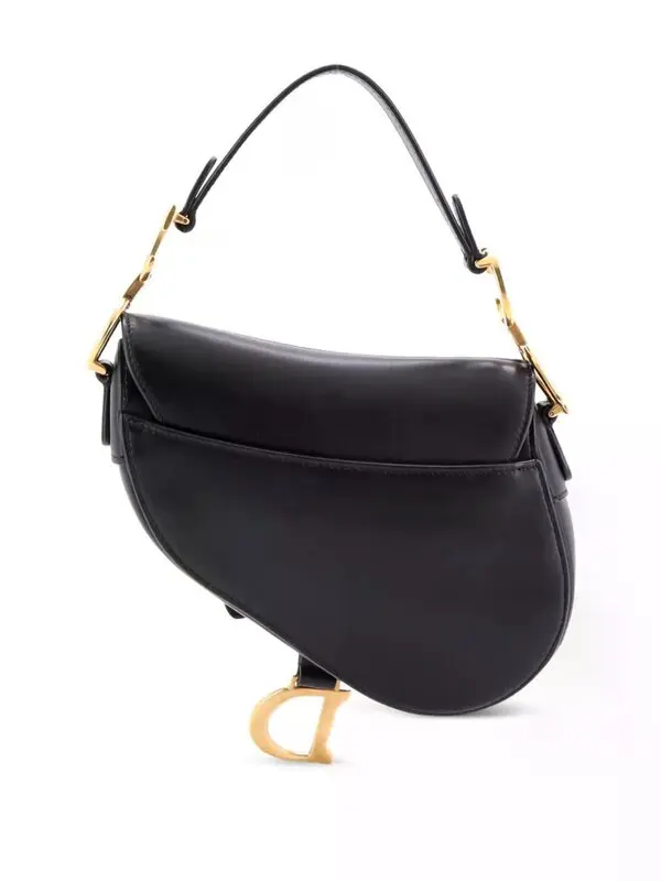 Dior Saddle Handbag Leather Mini Shoulder Bag - Black