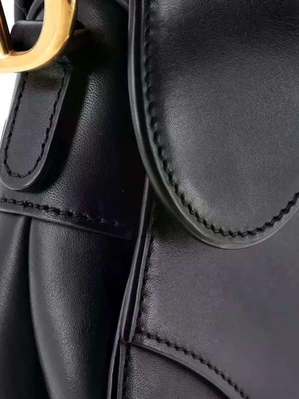 Dior Saddle Handbag Leather Mini Shoulder Bag - Black