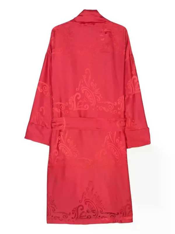 Versace 1980s Logo-jacquard Belted Coat