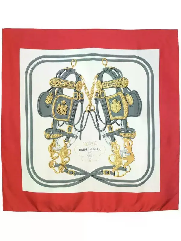 Hermès 1980s Pre-owned Brides De Gala Silk Scarf - Red