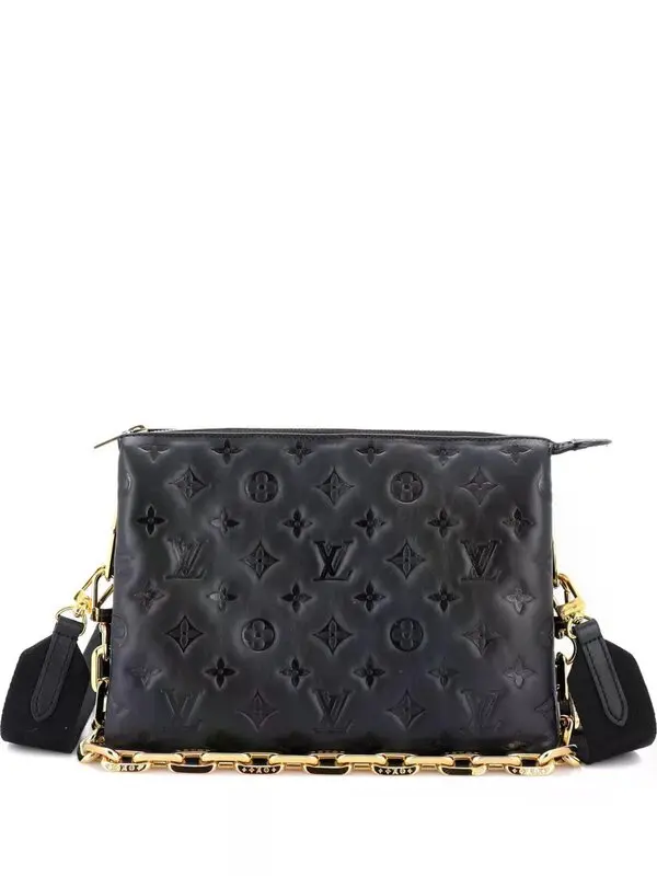 LOUIS VUITTON Coussin Pm Crossbody Bag Monogram Embossed Lambskin - Black