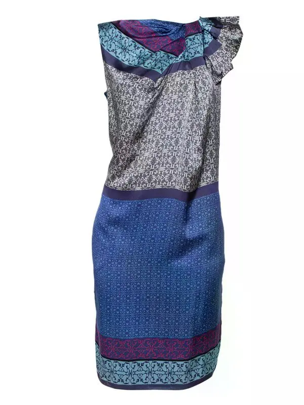 Emporio Armani Printed Midi Dress - Blue