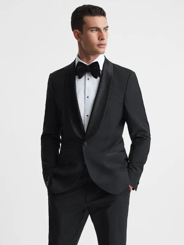 REISS Shawl Poker Shawl Single-breasted Shawl-lapel Tuxedo Jacket Slim-fit