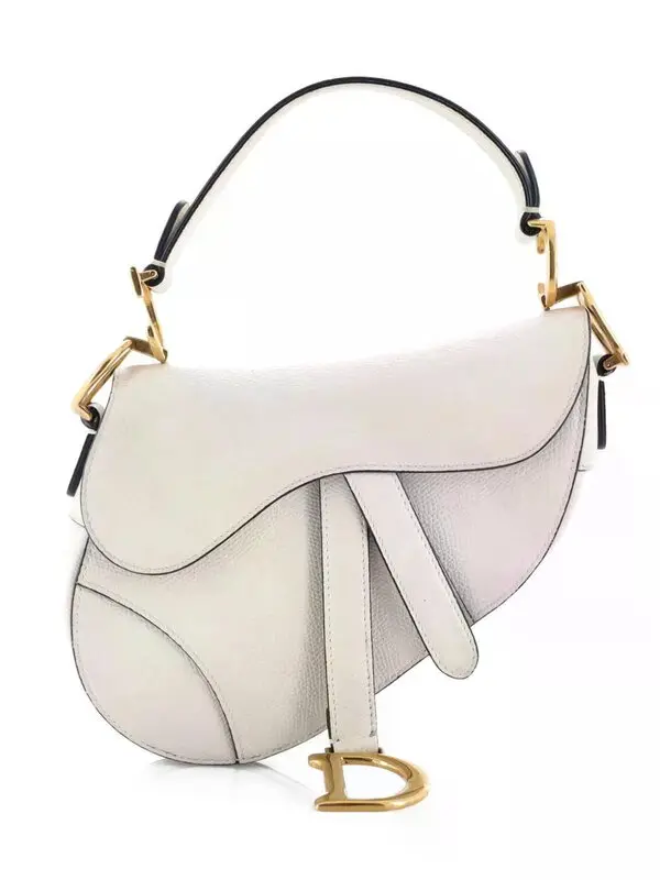 Dior Saddle Handbag Leather Mini Shoulder Bag - Neutrals
