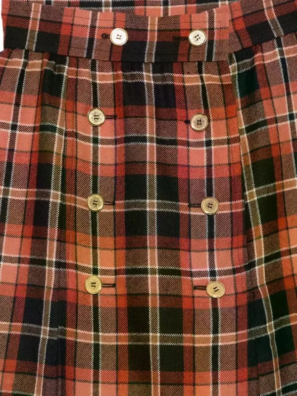 Saint Laurent 1970s Checked Wool Skirt
