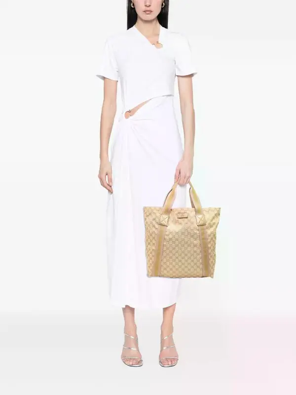 Gucci Gg Canvas Web Tote Bag