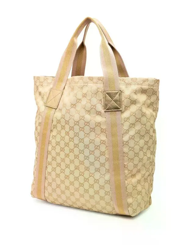 Gucci Gg Canvas Web Tote Bag