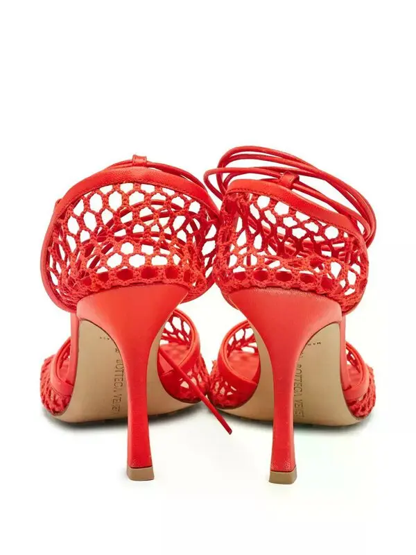 Bottega Veneta 95mm Netted Lace-up Pumps - Red