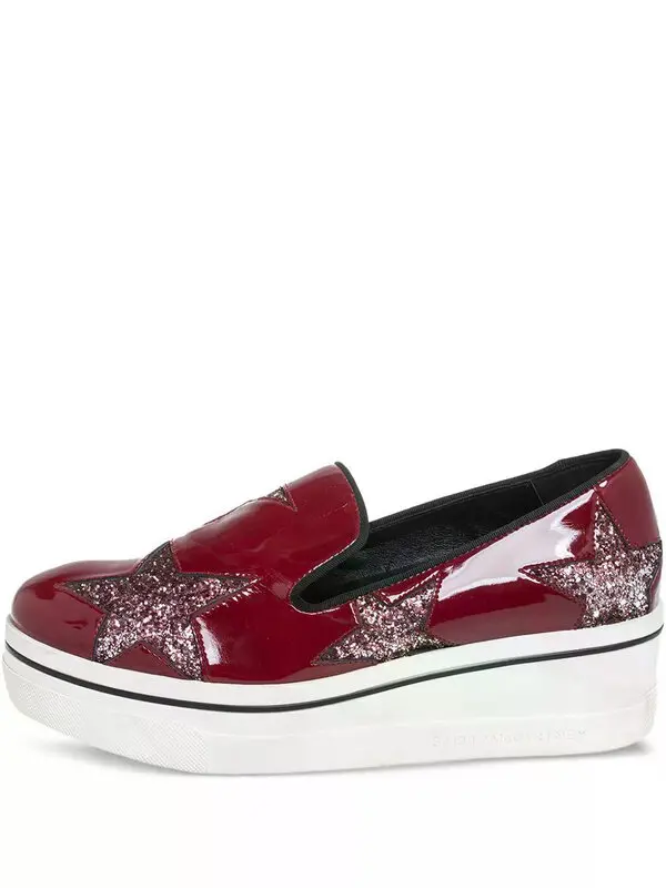 Stella McCartney Patent-leather Platform Sneakers - Red