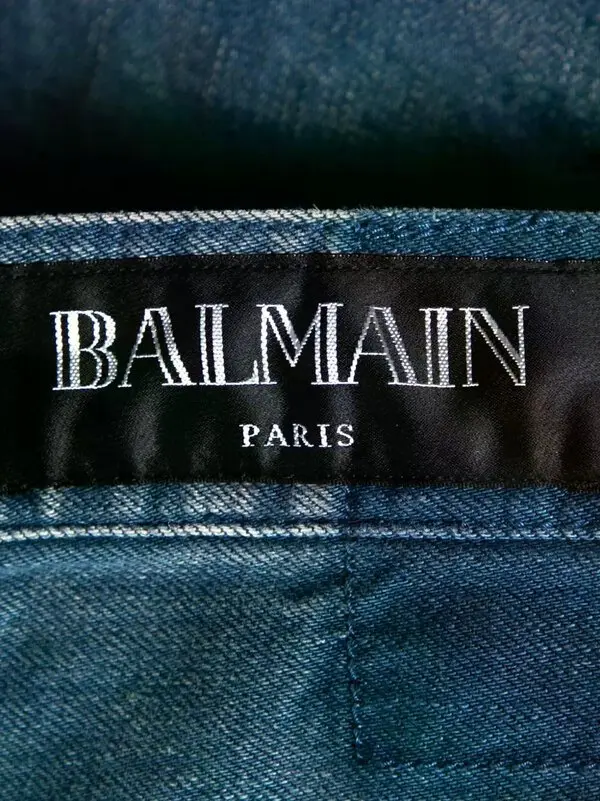 Balmain Ripped-detail Denim Shorts