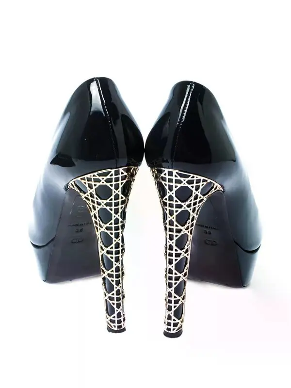 Dior Patent Leather Peep Toe Platform High Heel Pumps