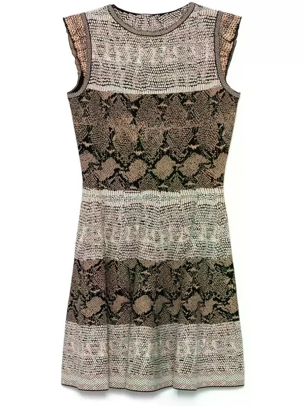 Alexander McQueen Snakeskin-print Knit Dress