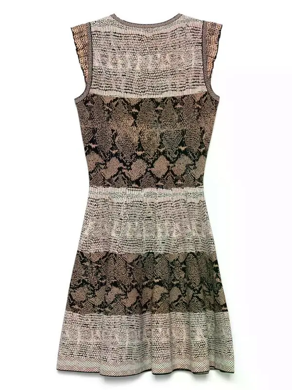 Alexander McQueen Snakeskin-print Knit Dress