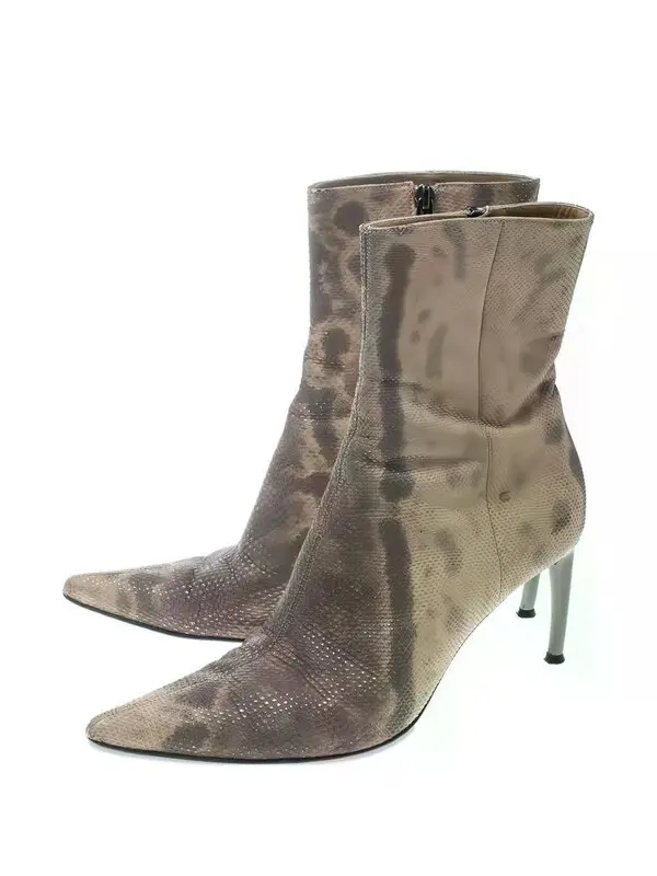 SERGIO ROSSI 75mm Snakeskin Ankle Boots
